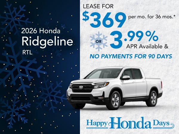 2026 Honda Ridgeline RTL | Flow Honda of Statesville Specials ...