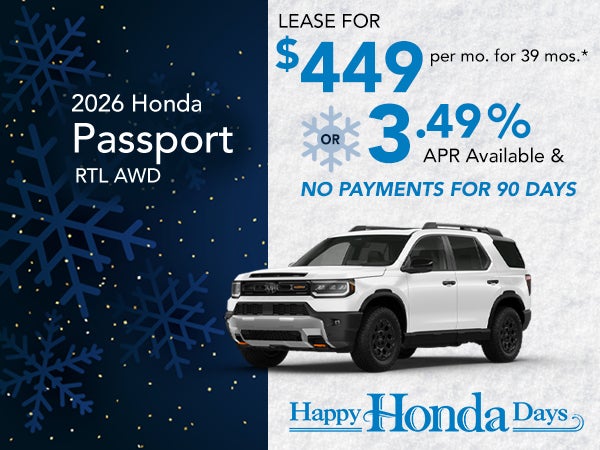 2026 Honda Passport RTL AWD | Flow Honda of Statesville Specials ...